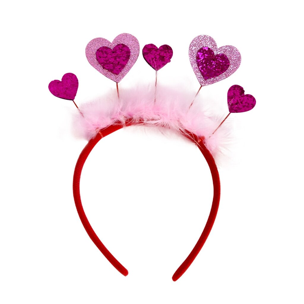 Повязка на голову на День Святого Валентина Love Headband-Передняя Повязка На голову С Розовым Пером Love