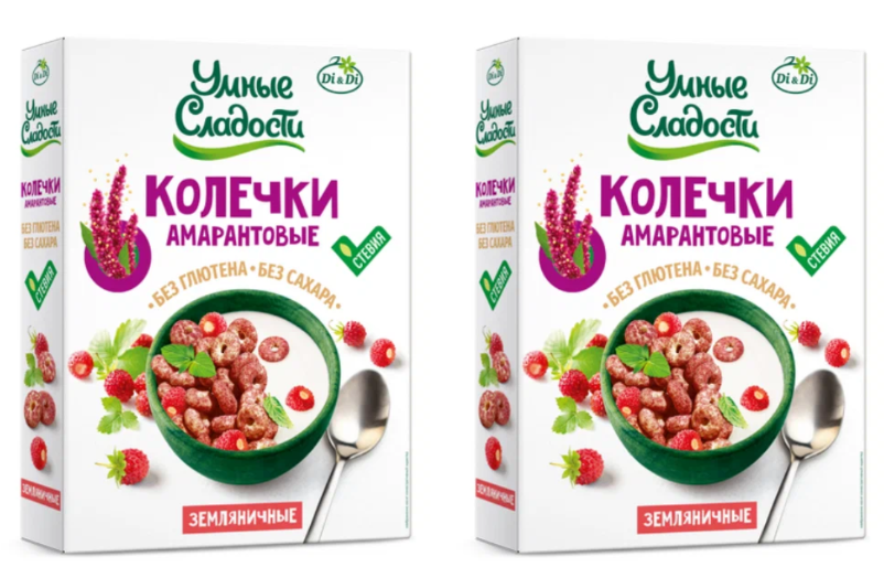 Колечки Умные сладости амарантовые Земляничные, 150 гр, 2 уп
