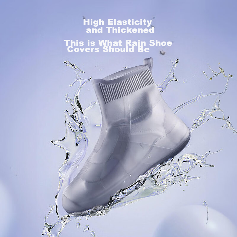 Bowonic Waterproof Shoe Covers for Men And Women, Silicone Rain Shoe Covers, Thickened Wear-Resistant Rain Protection Foot Covers Rain Boots, Brown M Size