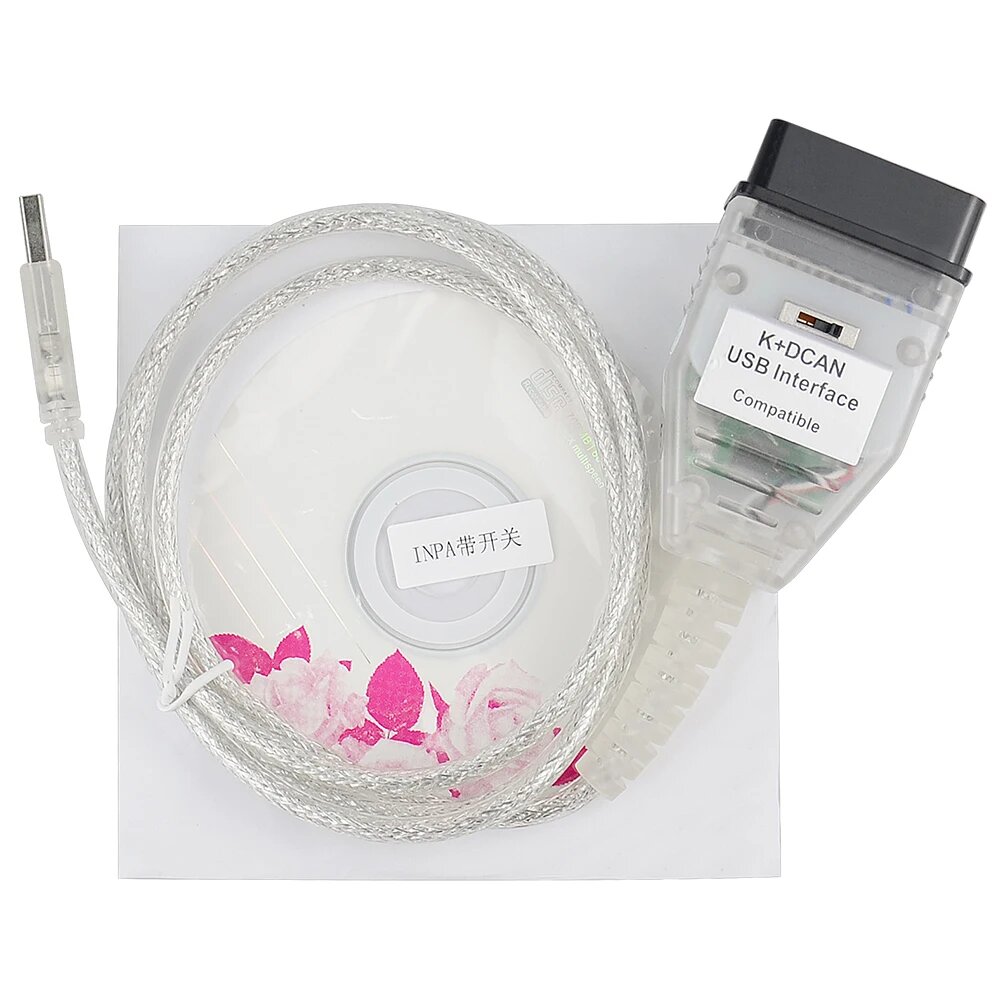 Для BMW K DCAN Switch OBDII Ремонтный кабель с USB-интерфейсом Автомобильный диагностический сканер K D CAN OBD2 Инструмент для ремонта автомобиля white and switch