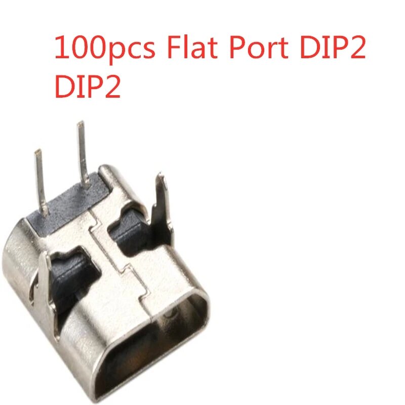NIUKETAT Micro USB Connector 2pin разъем B-типа 100pc Flat Port DIP4