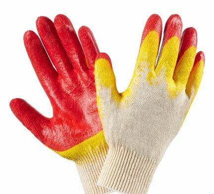 Перчатки защитные с двойным латексным обливом 10шт