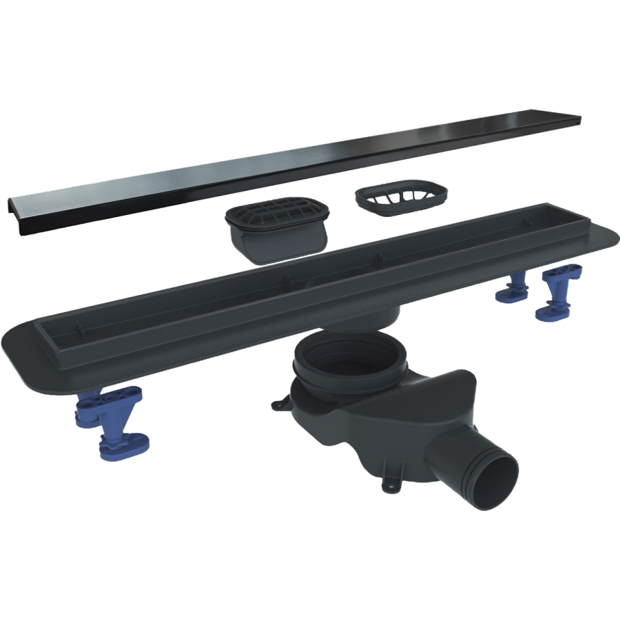 Душевой трап (лоток) BelBagno Luce BB-LD-LUCE-90-NERO 85 см, матовый черный