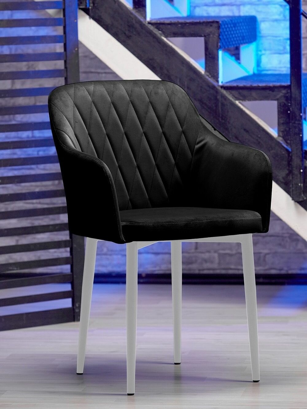 Стул марсель F90 Черный/Белая опора/Поворотный (Памир)