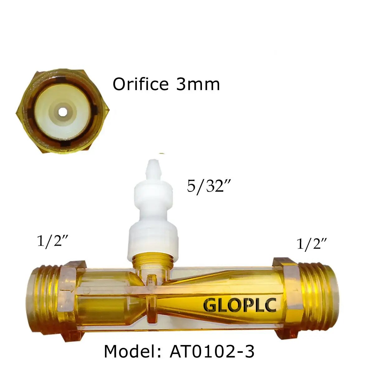 Инжектор Вентури GLOPLC 1/2 дюйма ПВДФ AT0102-3