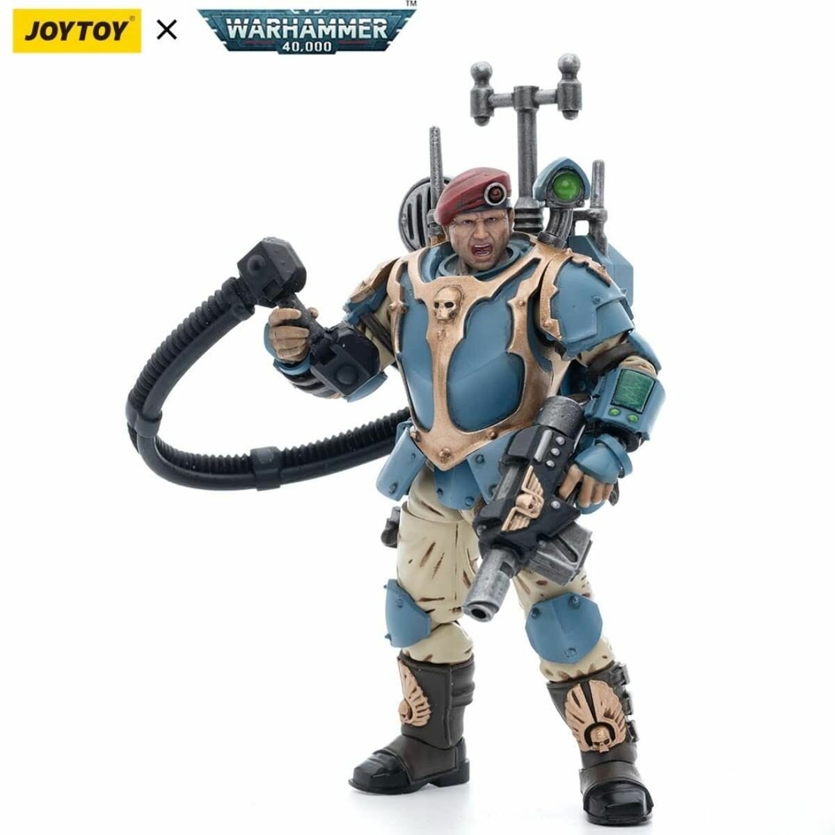 Подвижная фигурка JOYTOY Warhammer 40000 Astra Militarum Tempestus Scions Command Squad 55th Kappic Eagles Vox Operator BRW0528-E