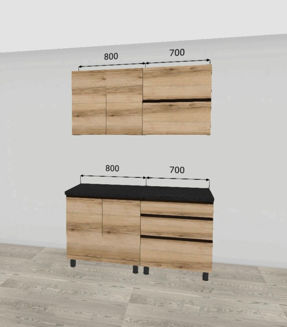 Кухонный гарнитур 1,5 м в стиле Лофт