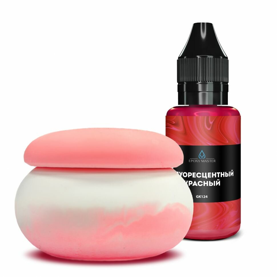 Жидкий колер краситель для гипса флуоресцентный красный EPOXYMASTER, 30мл