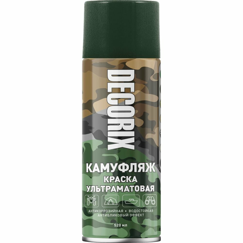 Аэрозольная светопоглощающая краска Decorix камуфляж