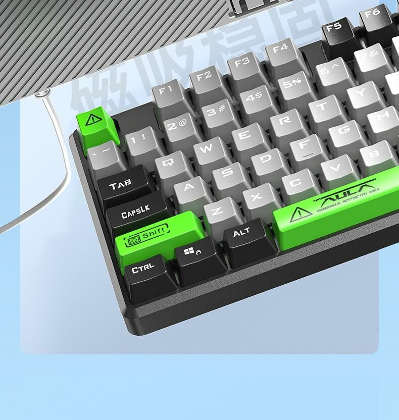 AULA Игровая клавиатура проводная F2088-, (Cherry MX Blue), Английская раскладка, черный, серый
