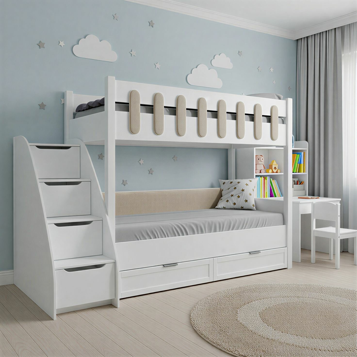 Кровать детская двухъярусная Исландия, без лестницы