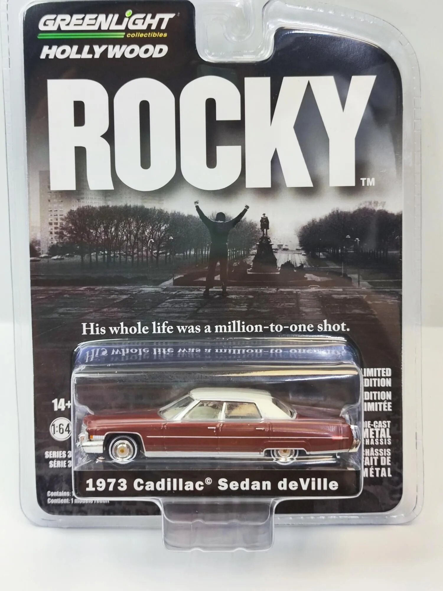 Машинка GreenLight 1/64 1973 Cadillac Sedan Deville 44950-A Die-cast Alloy Car Model Collection Toy Gift
