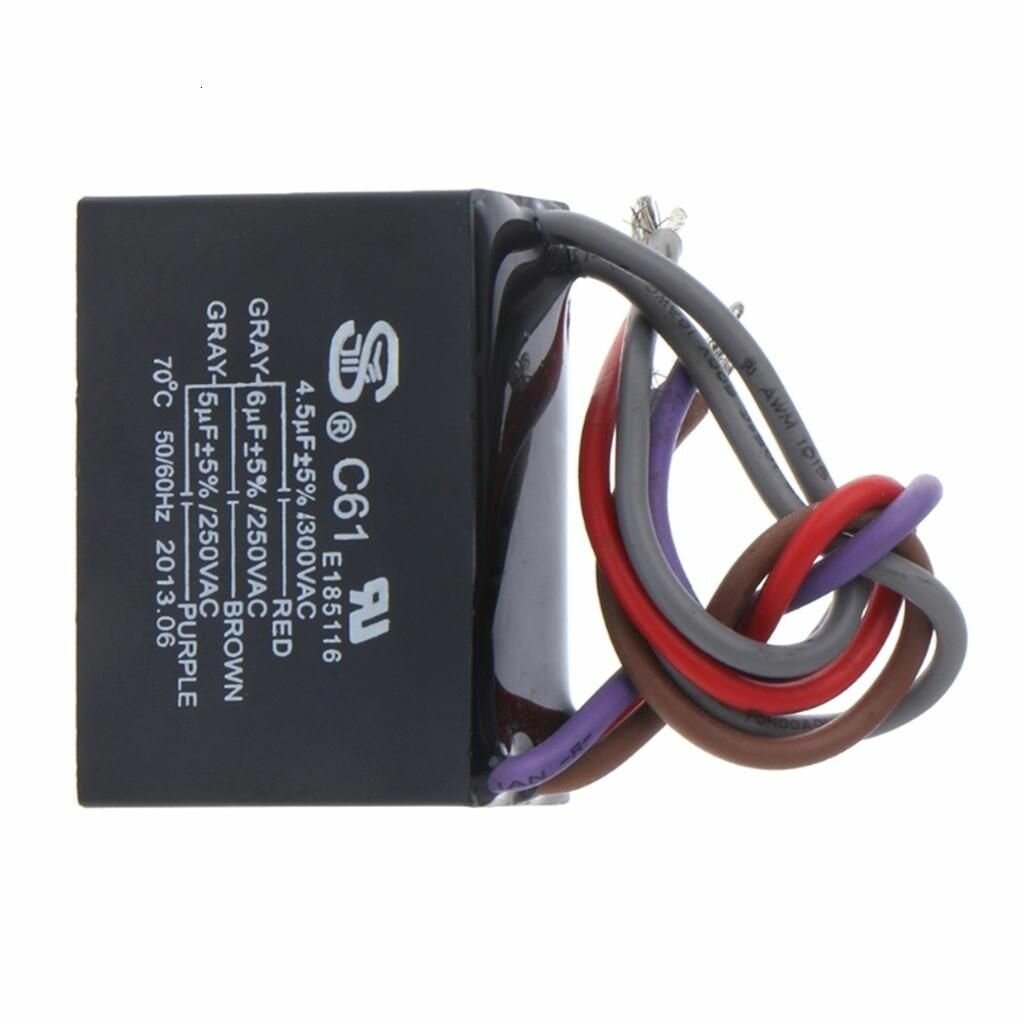 Конденсатор вентилятора CBB61-4.5+6+ 5 МКФ