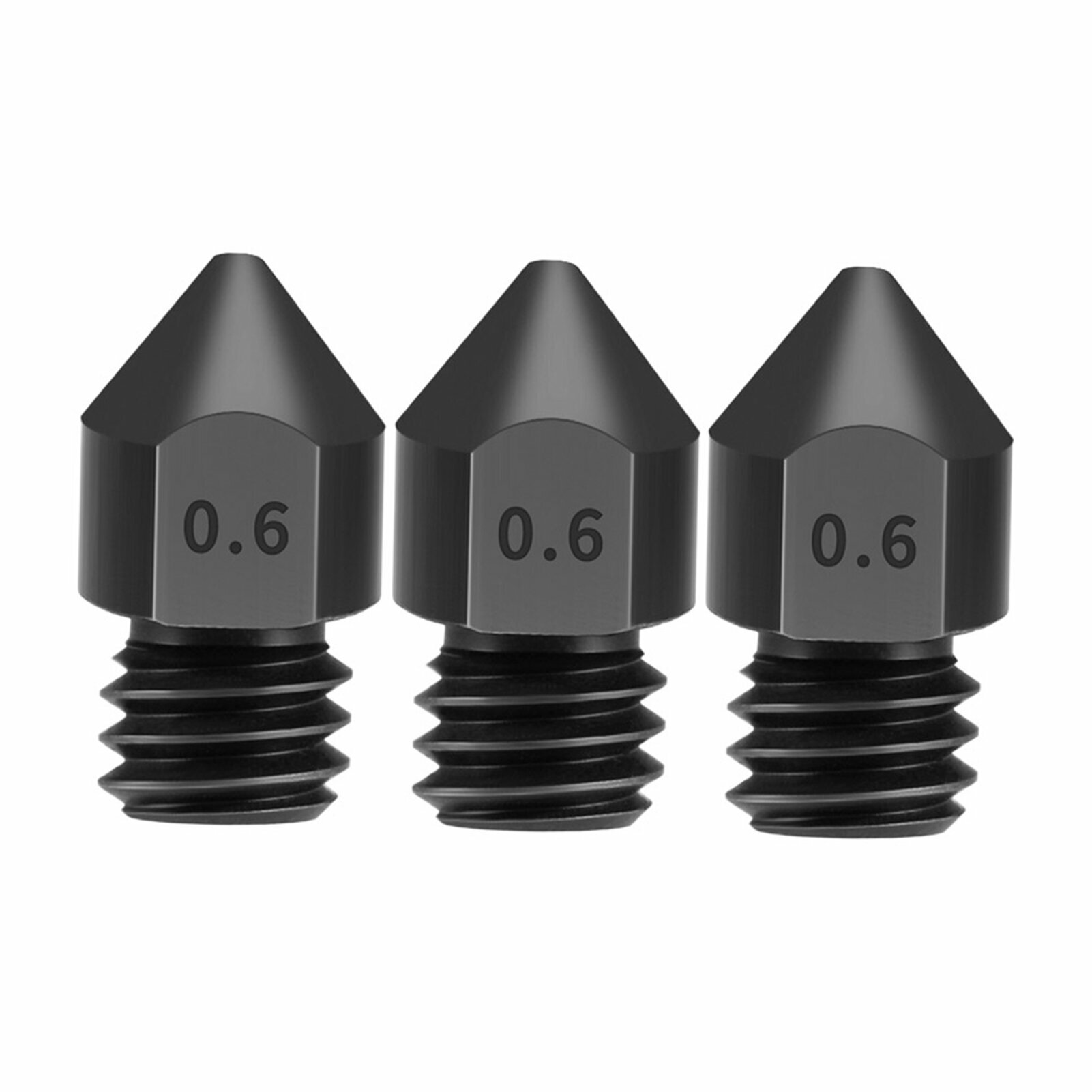 Шт. сопла из закаленной стали 0,6 мм для нити 1,75 мм, совместимые с 3D-принтером Creality Ender 3 CR-10 CR-10S Pro TEVO Tarantula Pro