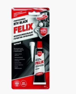 Герметик прокладок 32 гр (силикон) черный/ арт.411040062// FELIX