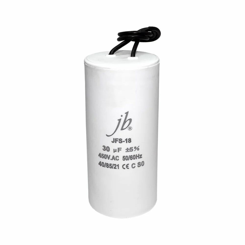 Конденсатор пусковой JB Capacitors 30мкФ, 450В, 45x95, JFS-18 (CBB60-K) (гибкие выводы), JFS18A6306J000000B-249