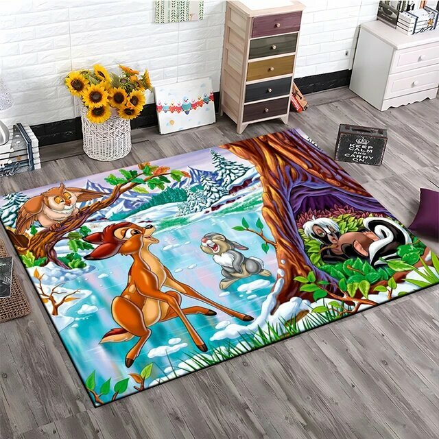 Ковер Miniso с принтом Disney Bambi, подходит для украшения гостиной и спальни, детская нескользящая диванная подушка/коврик для двери/напольный коврик.