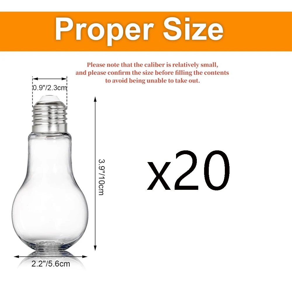 Пластиковые банки-лампочки 100 мл 20Pcs