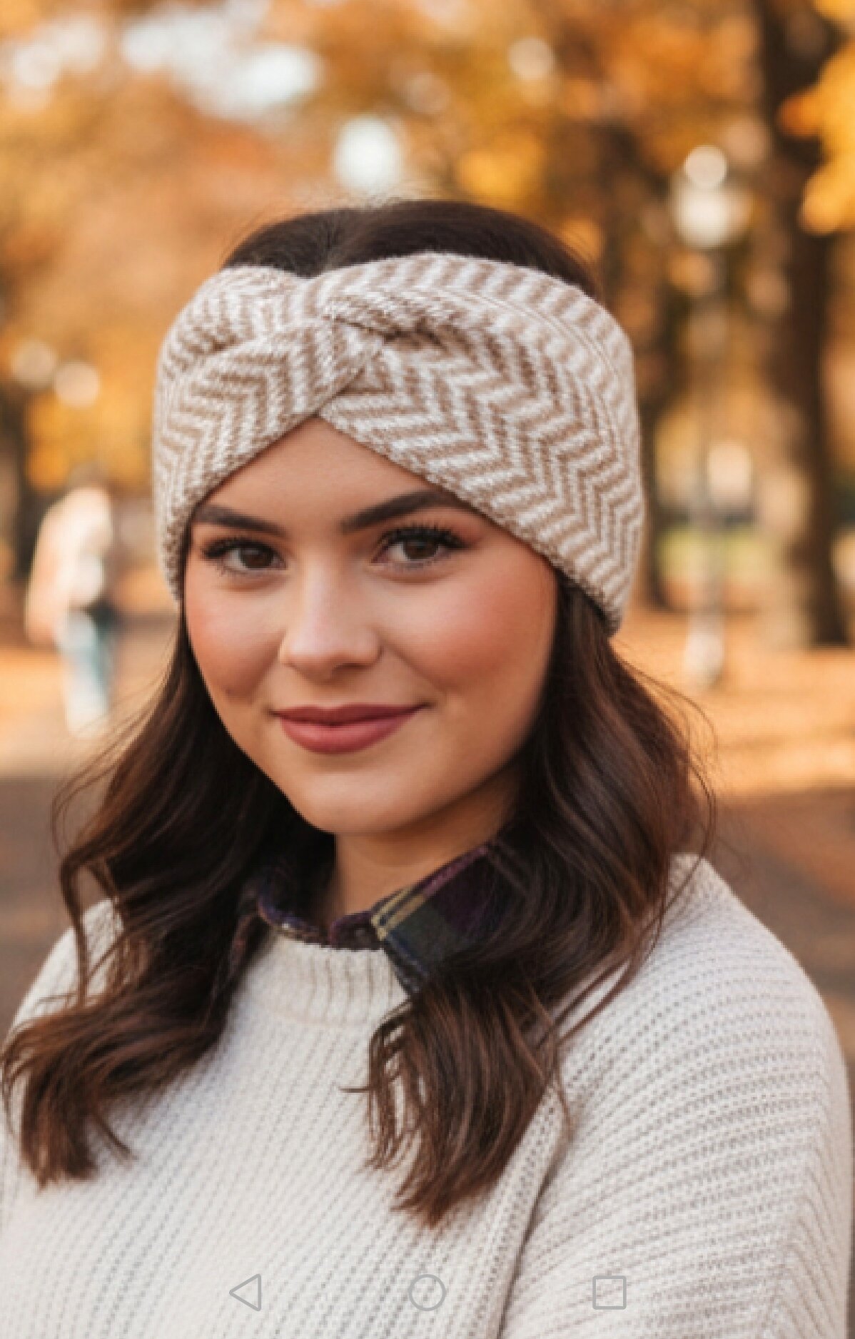 Женская широкая, вязаная шерстяная повязка на голову, теплая, длина 20 см