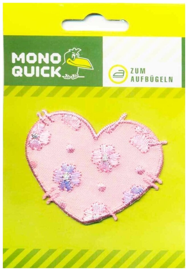 Термоаппликация Сердце с вышивкой