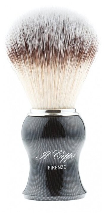 IL CEPPO PE313S Помазок для бритья il ceppo, пластик, синтетический ворс, рукоять - карбоновый глянцевый цвет