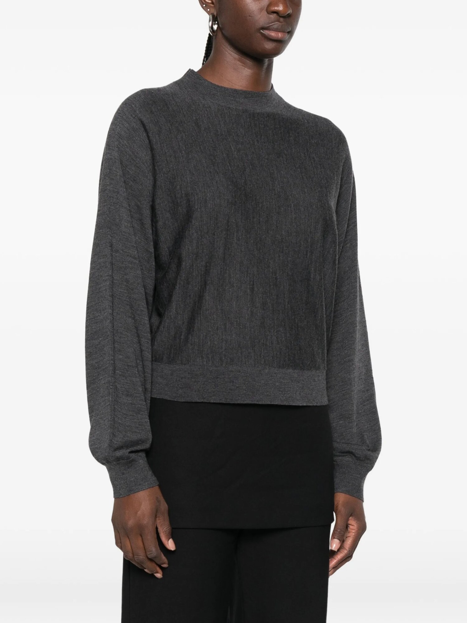 Свитер ELEH Ribbed-knit wool sweater, размер 42, , серый — фото 1