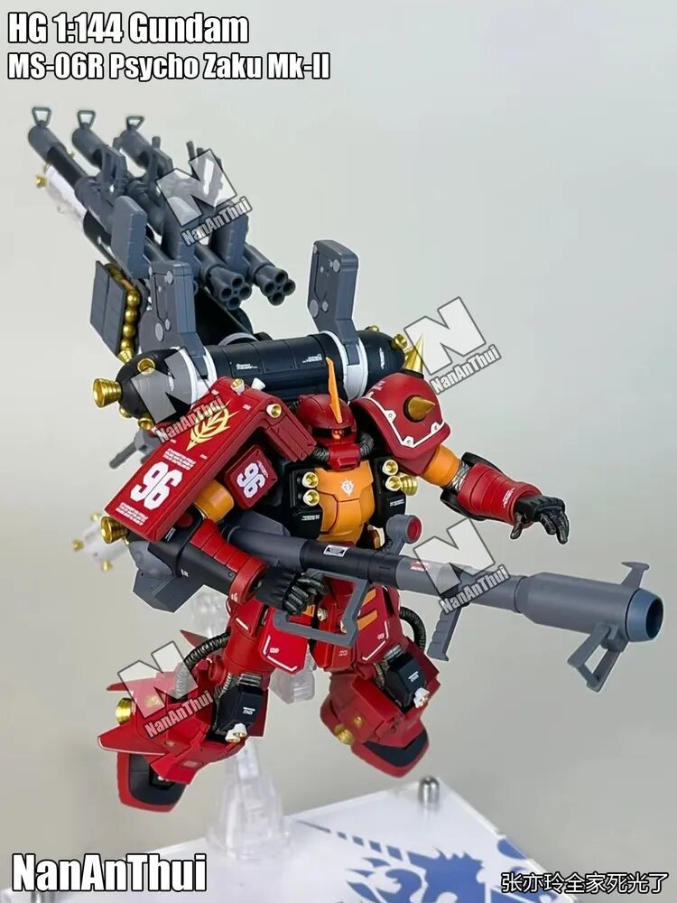Сборная Игрушечная фигурка модель HG 1:144 MS-06R Zaku High Mobility Type Reuse P Device , Высококачественная модель, Поставляется с бесплатными наклейками