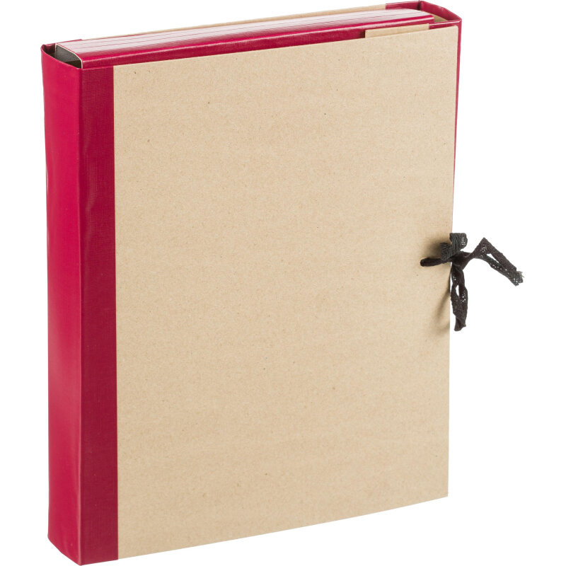 Папка архивная Attache Economy 50мм крафт/бумвинил 4 завязки, бордовая 1690971