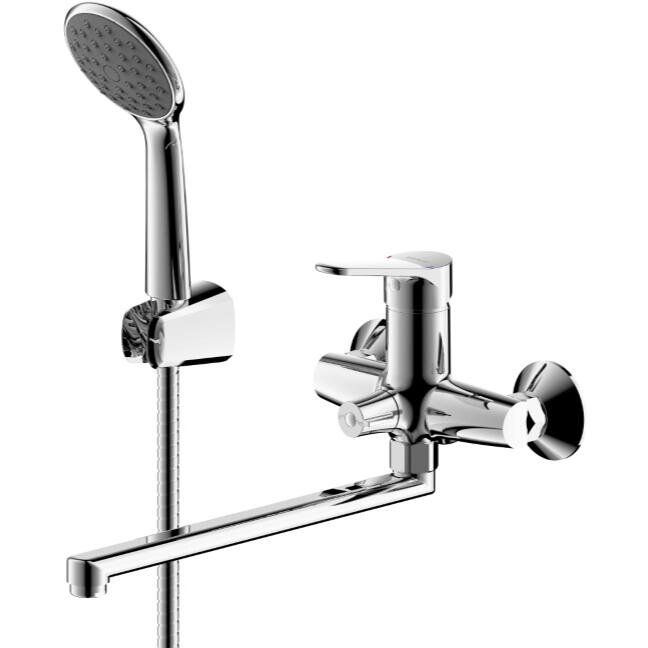 Смеситель для ванны Bravat (Брават) Emeralda длинный излив (F6135147CP-LB-RUS) хром