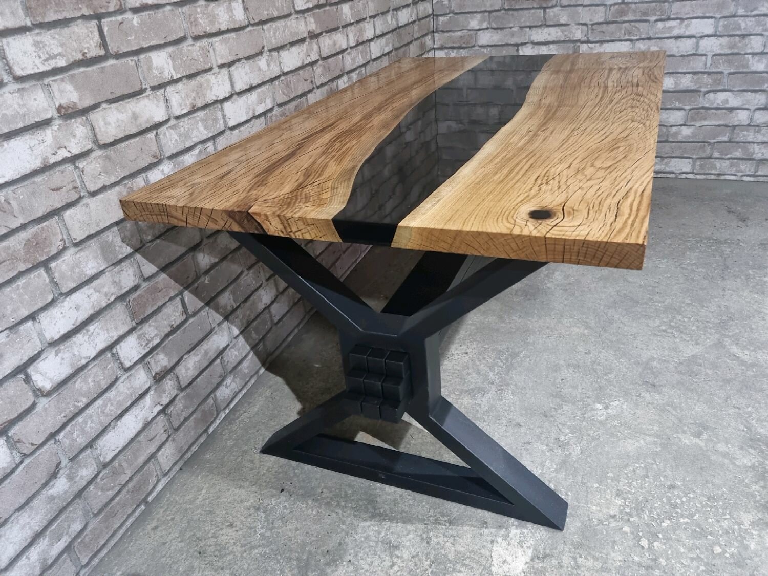 Стол-река с эпоксидной смолой от "EasyLOFT", в стиле лофт , в наличии, 160х100х75 см.