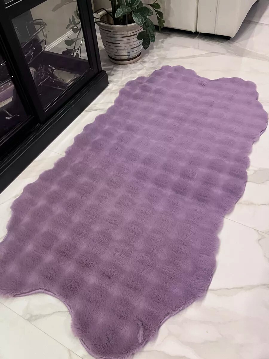 Ковер Natali's Carpets на пол в комнату, фиолетовый, прикроватный 60х110 см