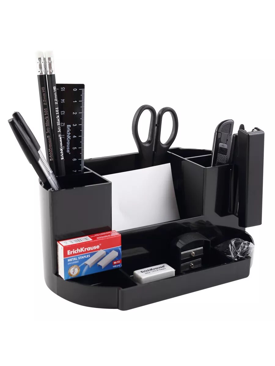 Канцелярский набор ErichKrause, 14 предметов, настольный, черный