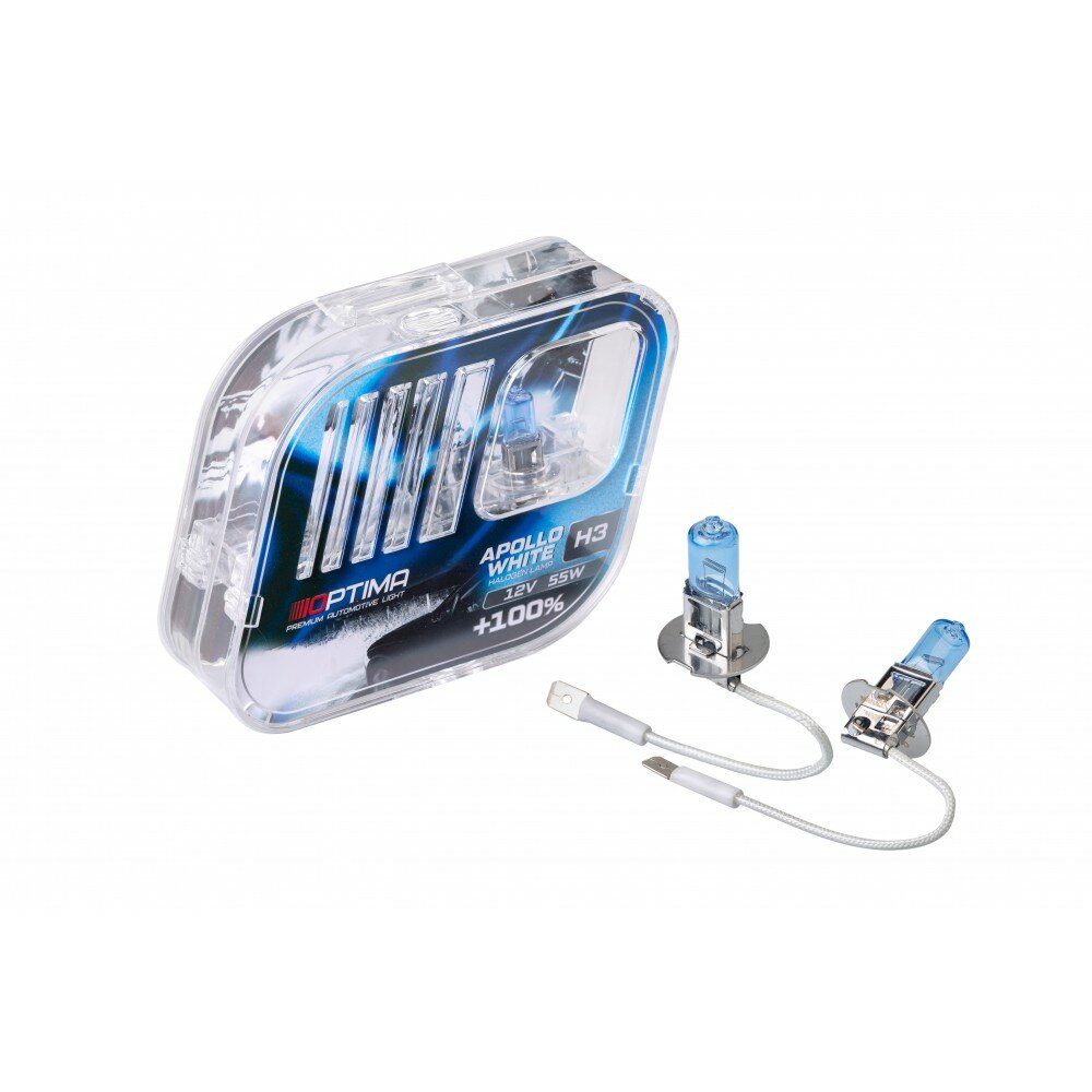 Галогенные лампы Optima Apollo H3 White 4500K, комплект 2 лампы