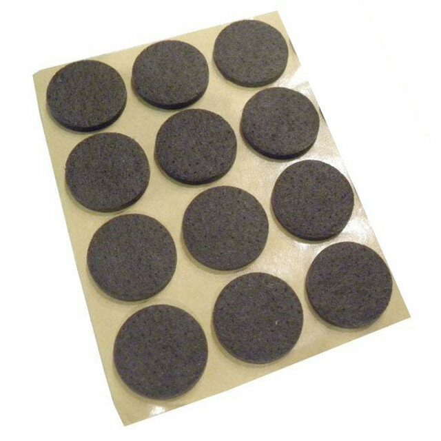 Круглая фетровая подкладка 17 мм серого цвета, набор 12 шт для рукоделия