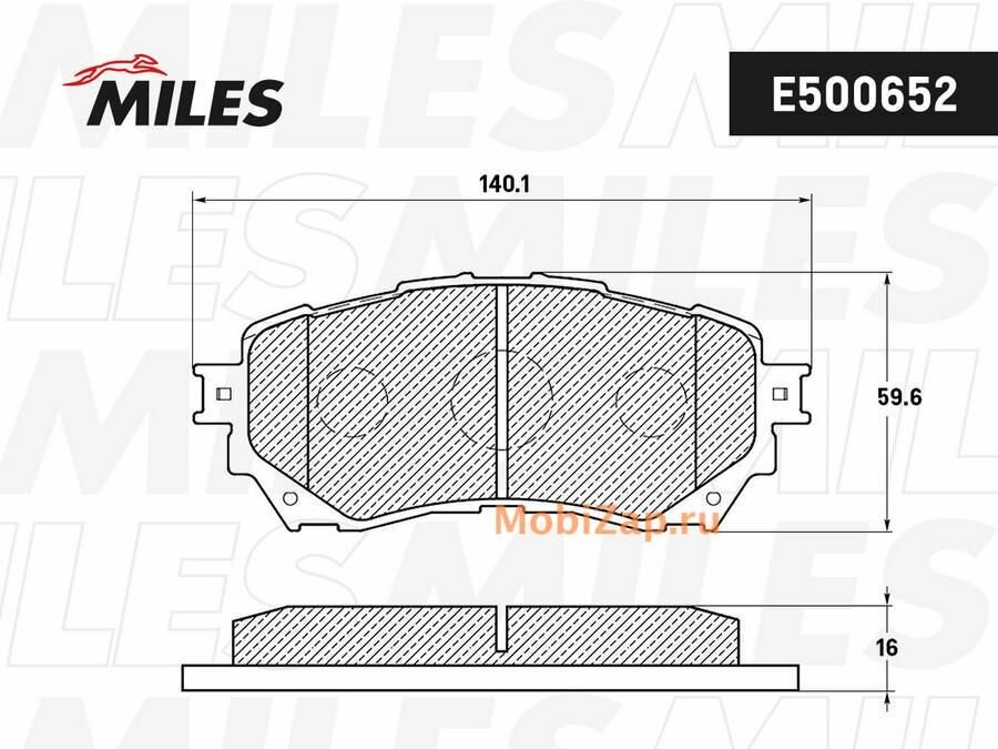 Колодки тормозные дисковые передние, комплект Miles E500652 "Керамика, Ceramic" / MAZDA 6 12 / Мазда