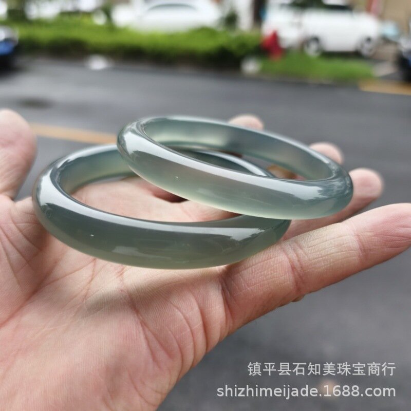 Жесткий браслет, халцедон, агат