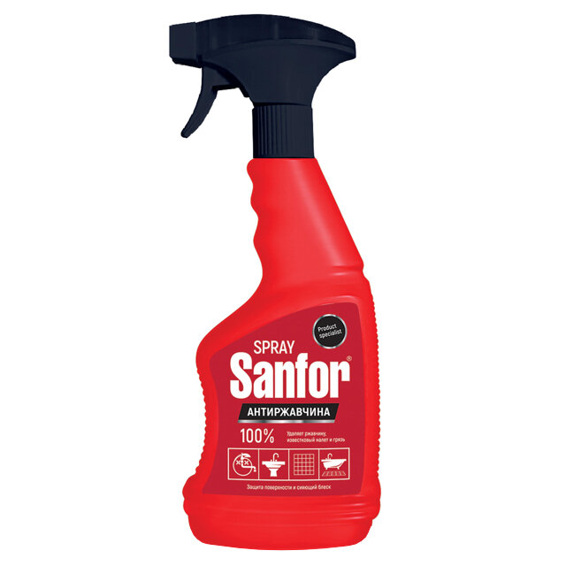 SANFOR Антиржавчина спрей 500 мл средство для удаления ржавчины с металла.