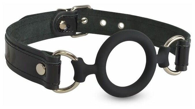 Силиконовый кляп-рамка на кожаных ремешках