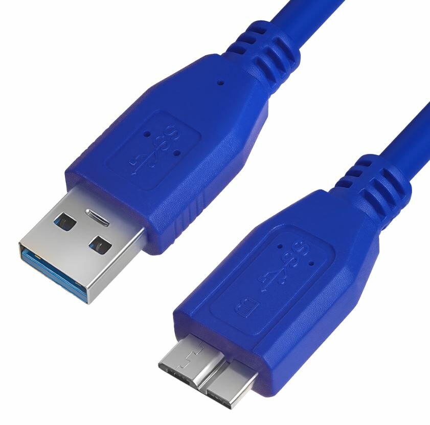 Кабель micro-B USB 3.0 тип B 0.5m синий