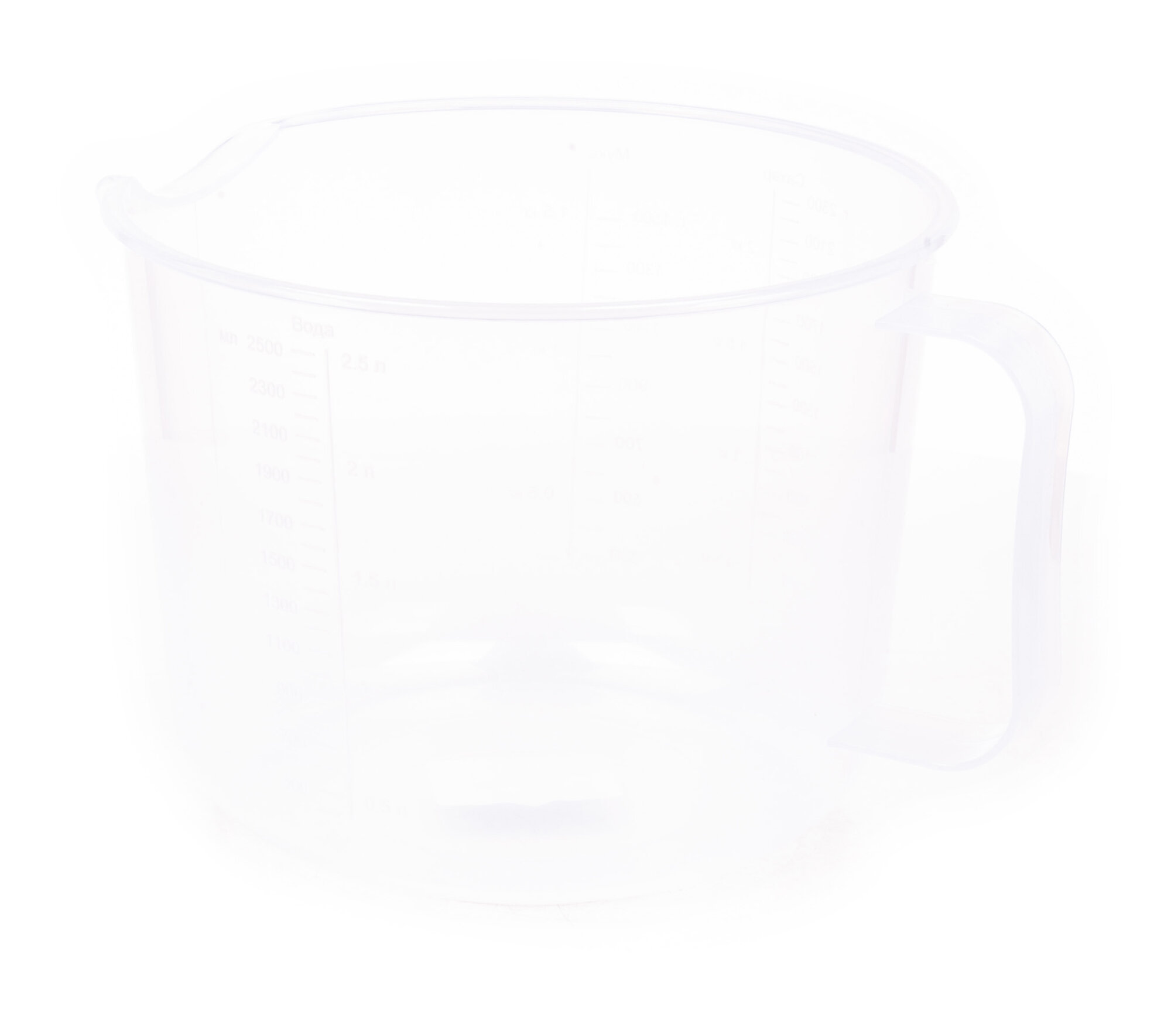 Мерный стакан Альтернатива с носиком, пластик, прозрачный, 2.5л / емкость мерная / кувшин для кухни