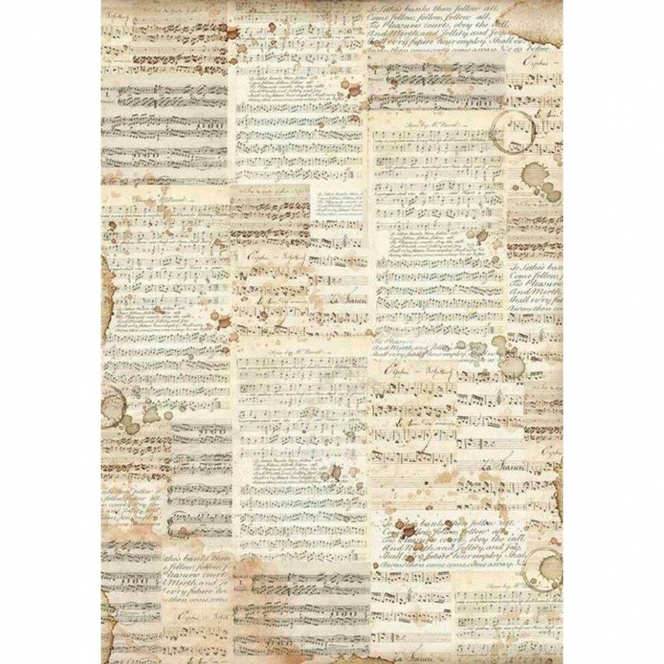 #DFSA3004 Бумага рисовая "Музыка" 29.7 х 42.0 см Stamperia 1 лист