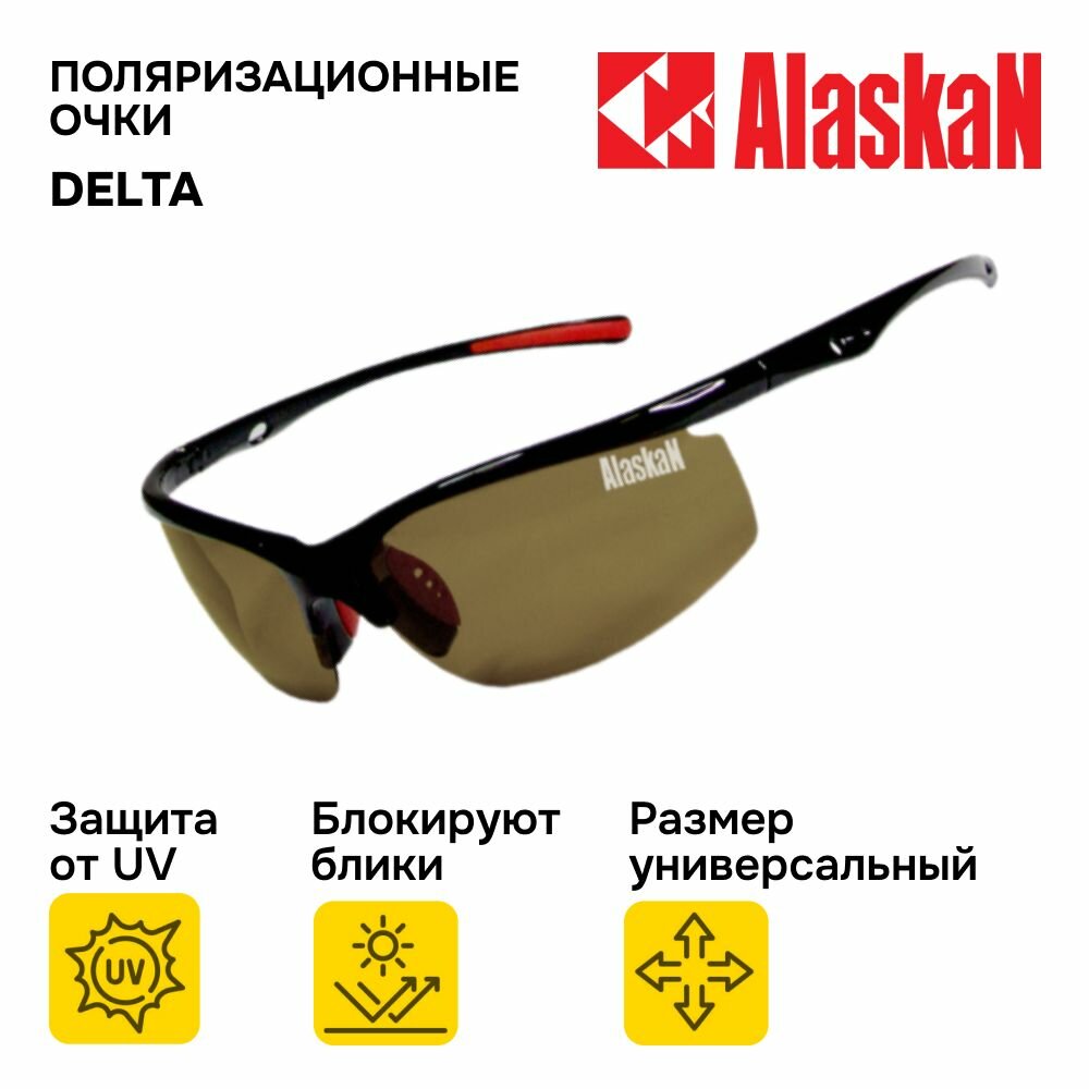 Очки солнцезащитные мужские Alaskan AG10-04 Delta green-grey (жестк. чехол), очки поляризационные мужские для рыбалки и вождения
