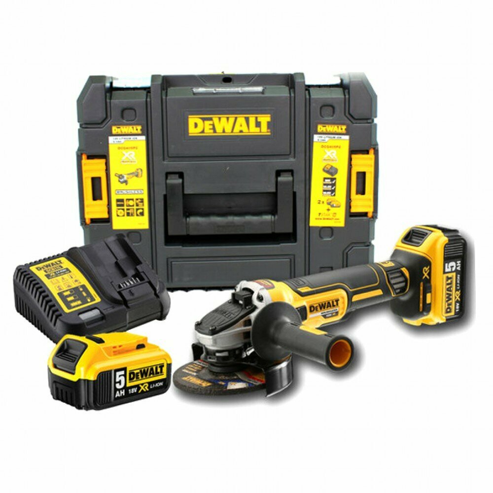 Аккумуляторная угловая шлифмашина DeWALT DCG405P2