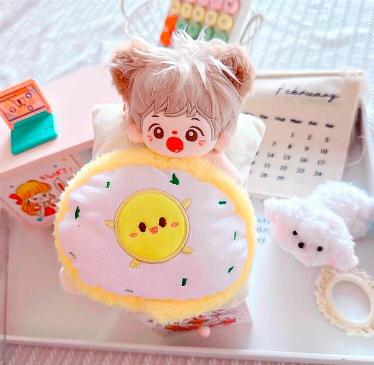 Постель для игрушки, мягкая кроватка для куклы 10 см, Яичница