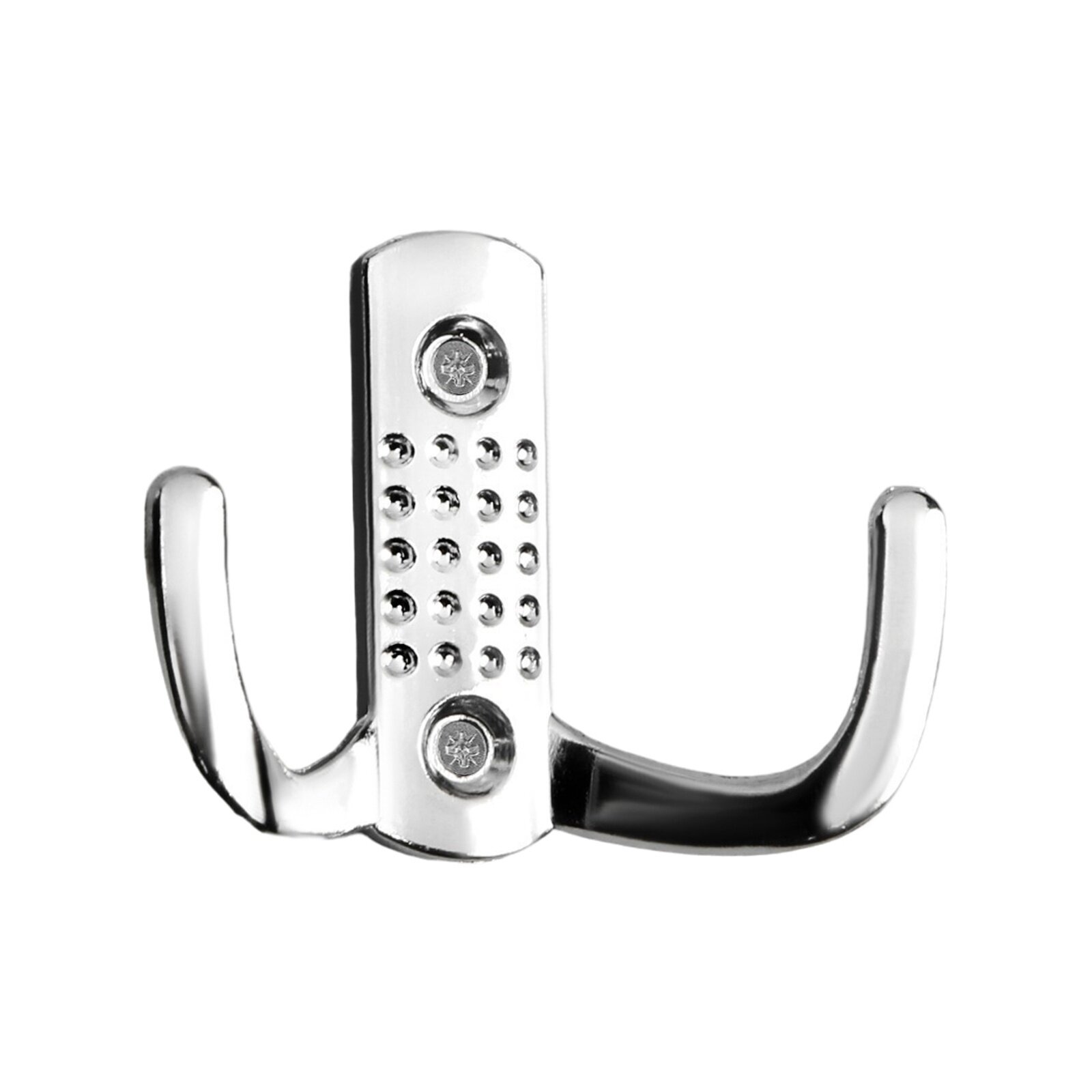 Крючок мебельный тундра TKD011, двухрожковый, хром, 4 шт