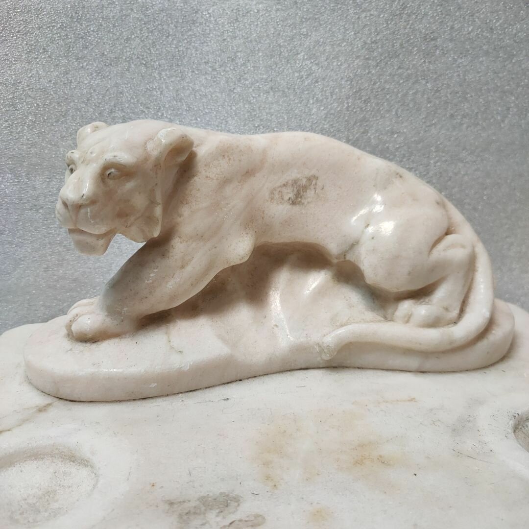 Письменный прибор "Тигр" винтажный СССР мрамор