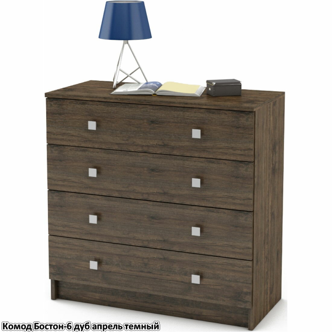 Комод Бостон-6 Дуб-апрель-темный, ЛДСП, МФ Владимир VMF, 80х79,3х38 см.
