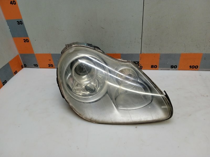 Б/У крепления сломаны, дефекты, до 2007 года, оригинал, ксенон с блоком, Порше Кайен Фара правая Porsche Cayenne 2005 9PA, 95...