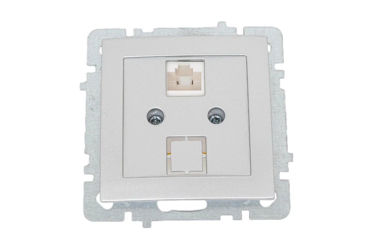 NILSON Механизм розетки 1СП комп серебро Touran/Alegra metallic 24130444