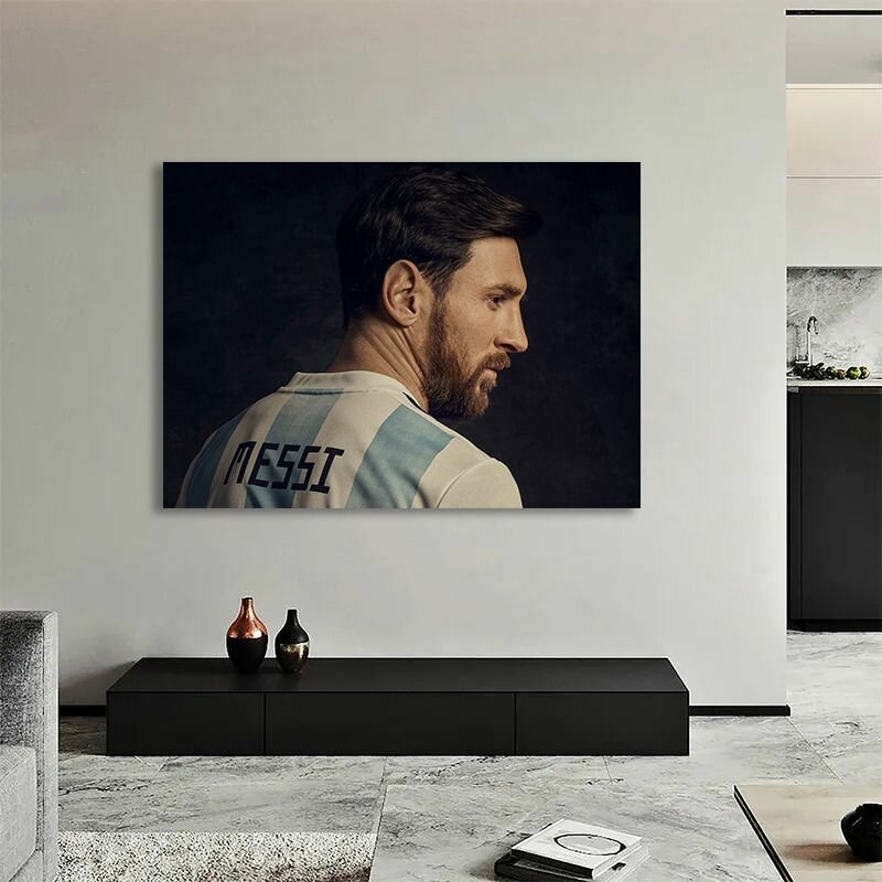 Картина ВсеКартины. Тут "Лионель Месси", дерево, холст, на подрамнике, печать, 60x80 см